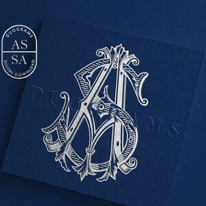 AS Vintage Monogram SA Wedding Monogram A S Wedding Logo Design SVG ...