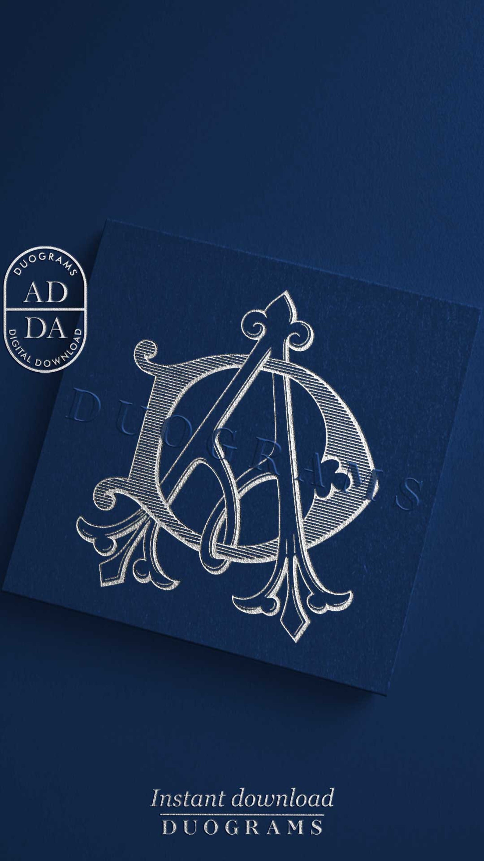 Vintage Monogram Logo AD or DA Two Letter Monogram Design A D Wedding ...