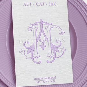 3 Letter Monogram Logo JCA or ACJ or CAJ Interlocking Monogram Design A ...
