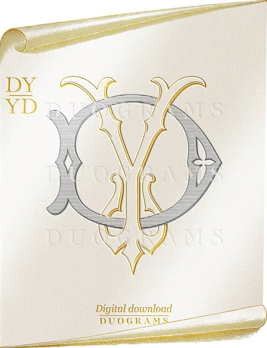 DY YD Wedding Monogram Logo Design D Y Y D Two Letter Monogram Initials ...