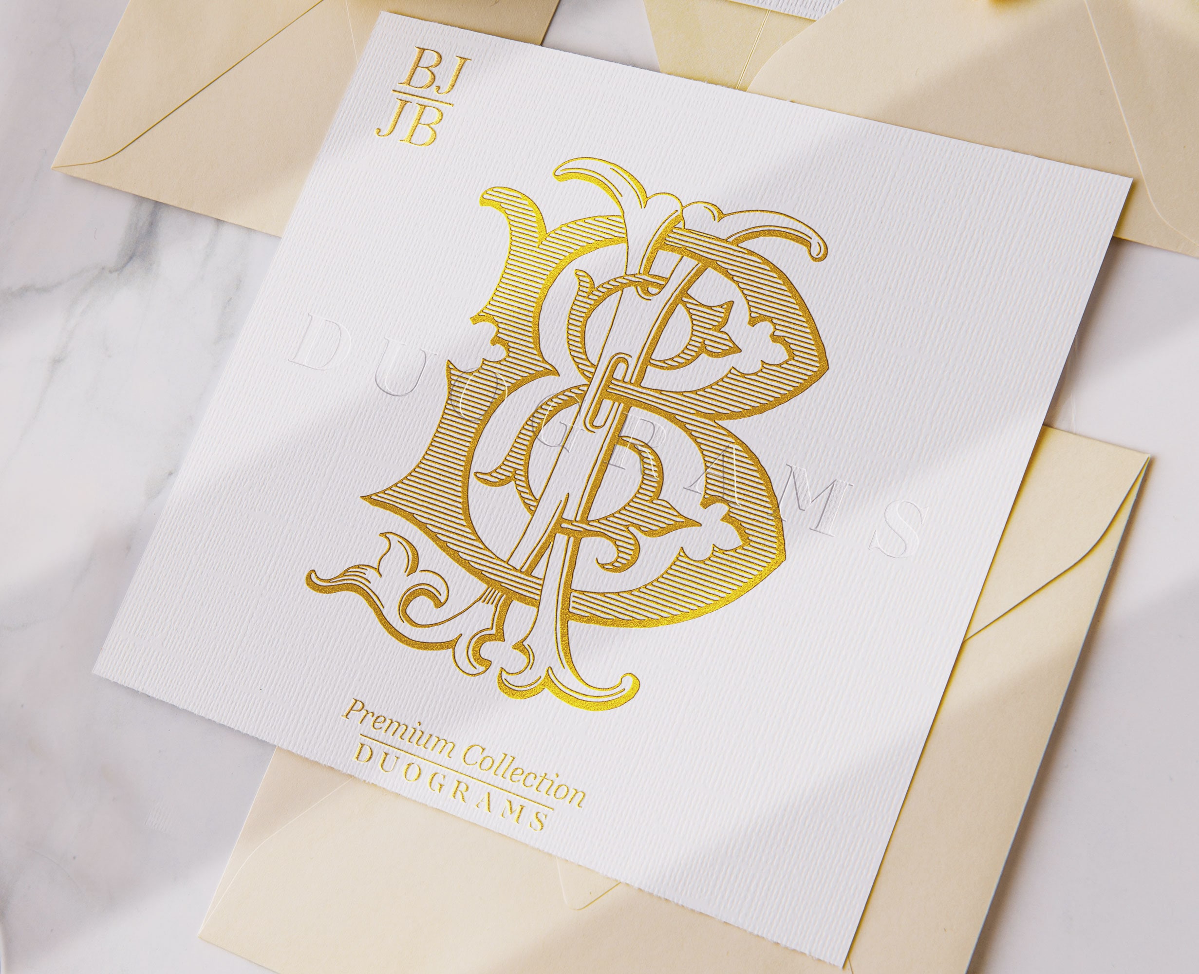 BJ JB Vintage Monogram Logo Design B J Digital Download - Etsy