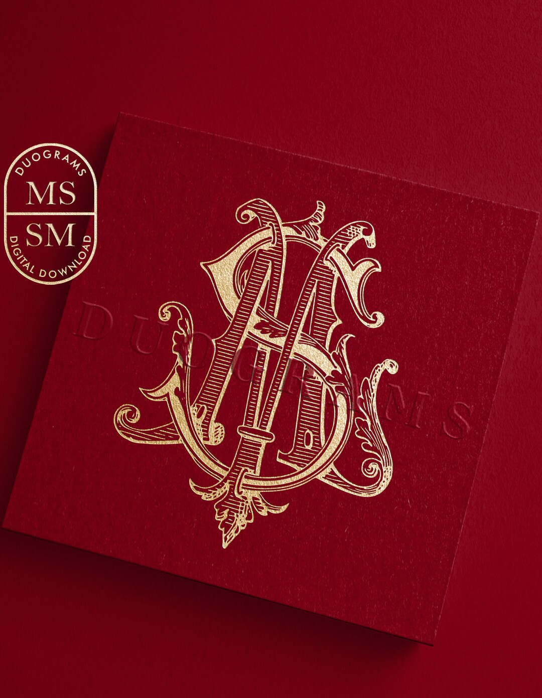 MS SM Vintage Wedding Monogram Logo Design M S Digital Download 2 ...