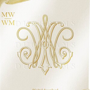 Wedding Monogram Logo Design MW WM Monogram Wreath SVG - Etsy