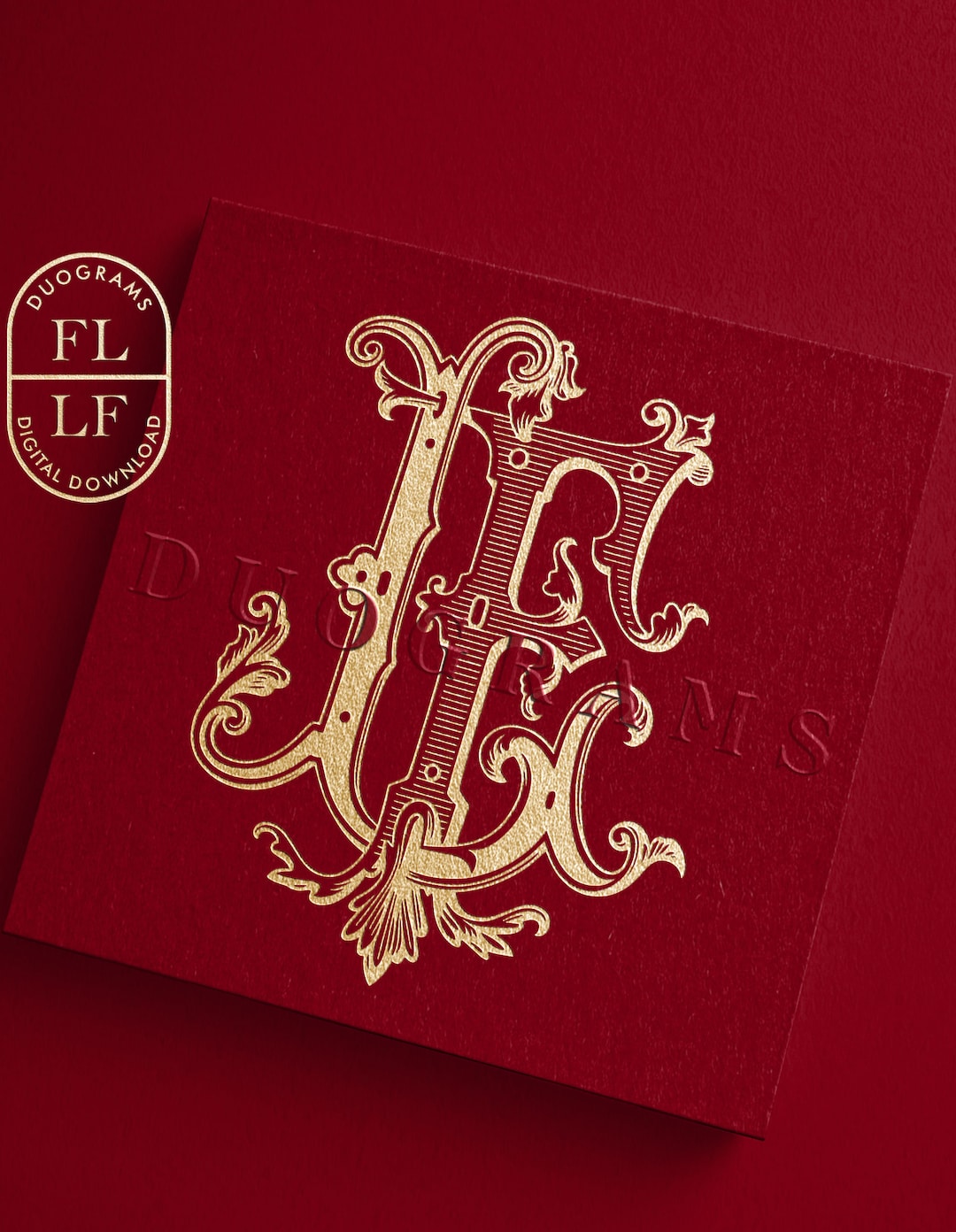Vintage Wedding FL or LF Monogram SVG Logo Design F L Two Letter ...