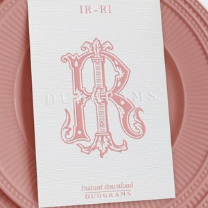 Interlocking Vintage Monogram IR or RI Two Letter Monogram Logo Design ...