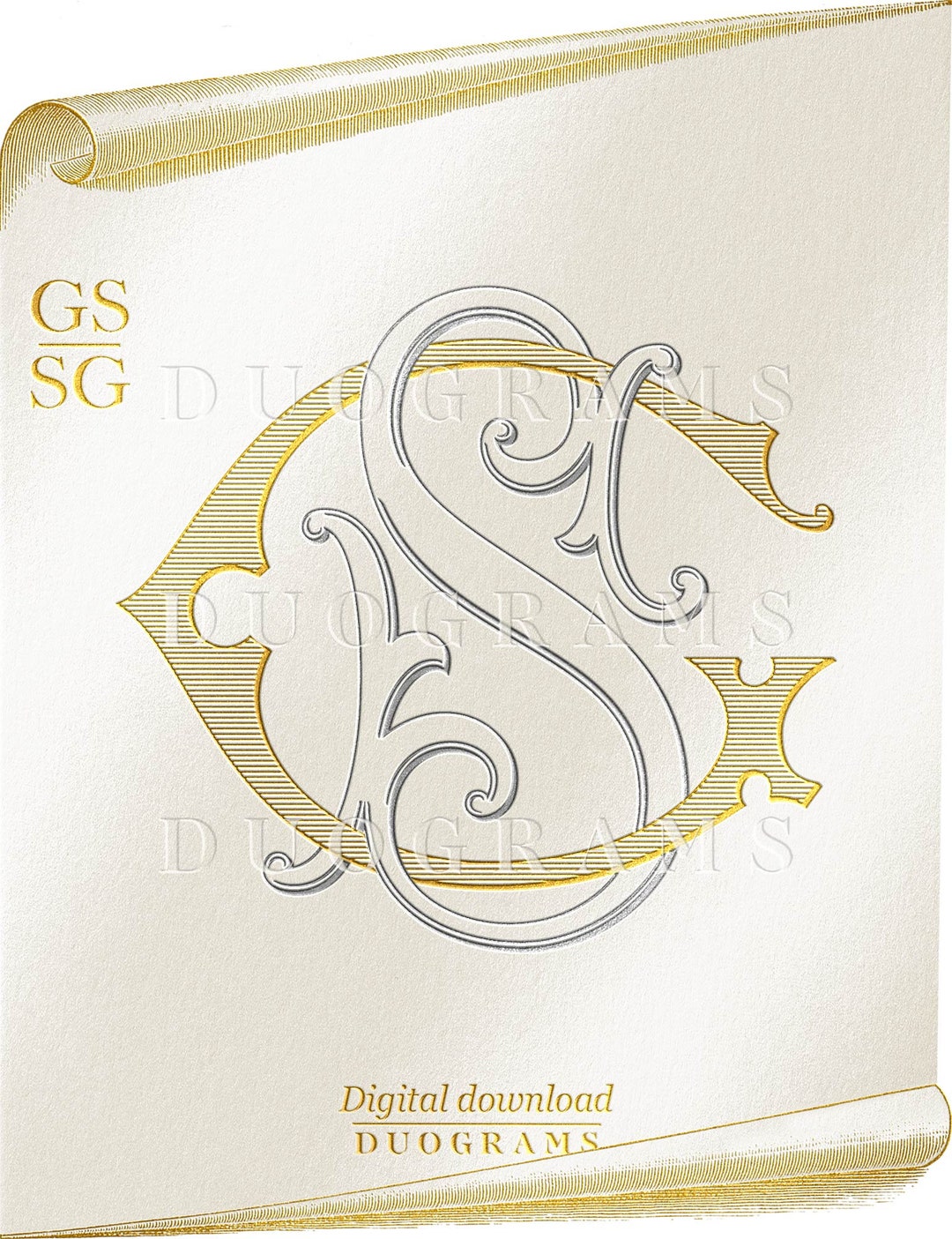 GS SG Wedding Monogram Logo Design G S Two Letters Monogram SVG Digital ...