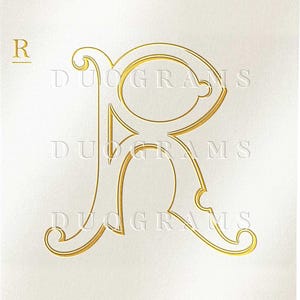 Vintage Wedding Monogram Logo R Monogram Wreath SVG - Etsy