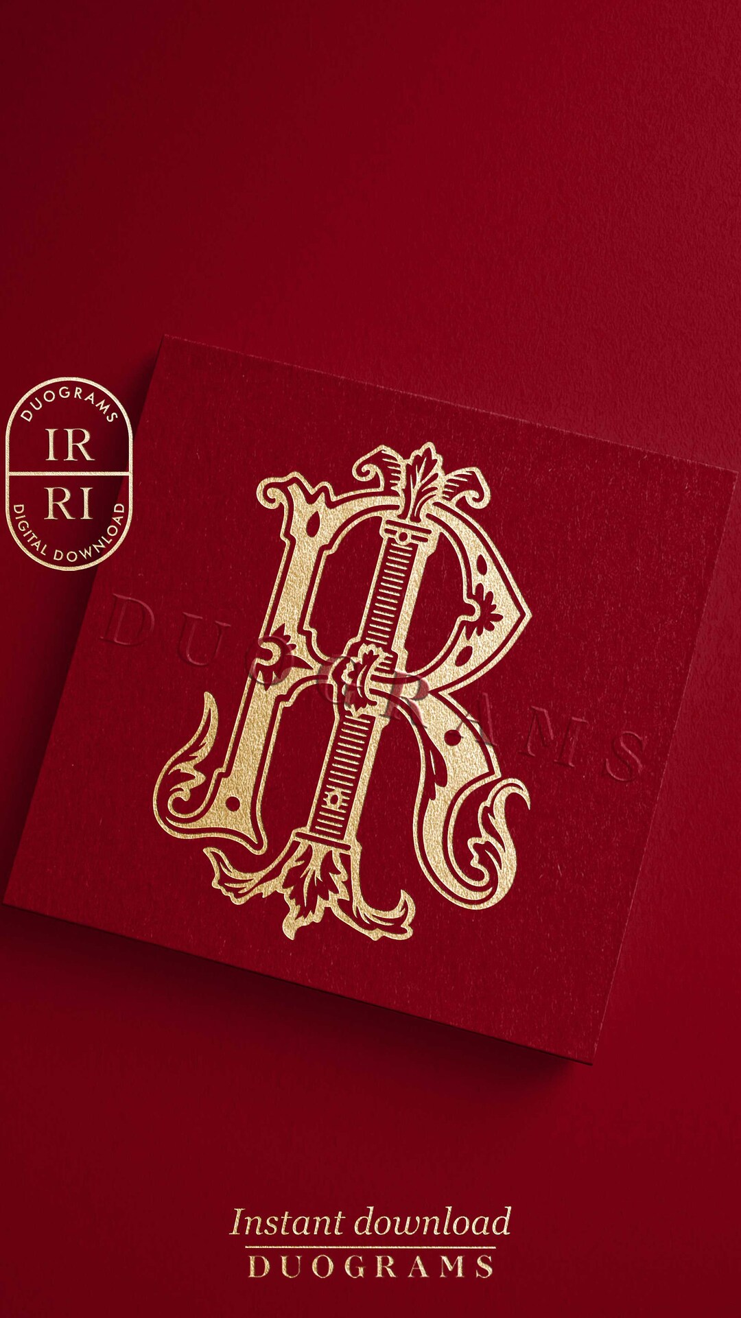 Interlocking Vintage Monogram IR or RI Two Letter Monogram Logo Design ...