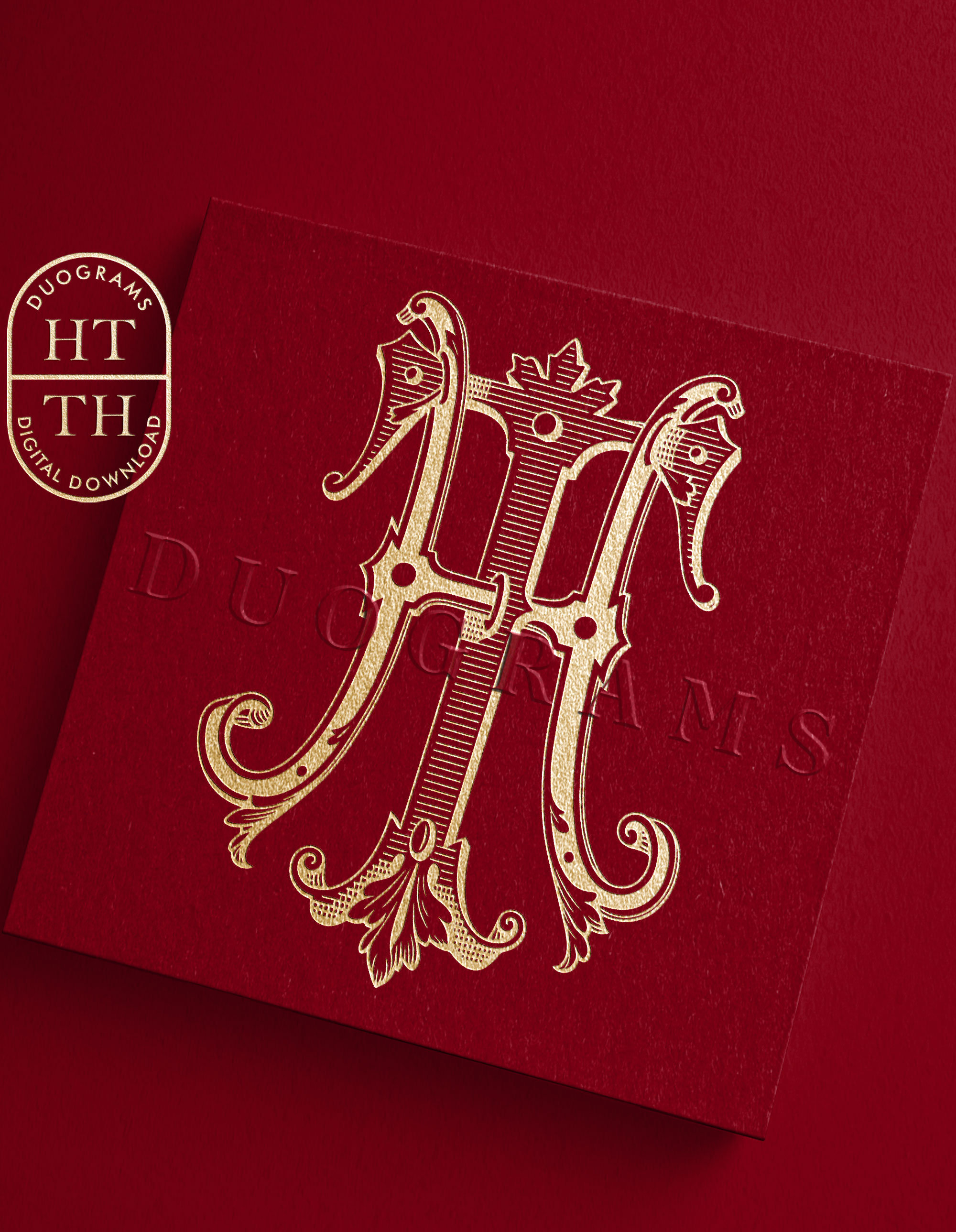 Vintage Wedding HT TH Monogram SVG Logo Design H T 2-letter Monogram ...