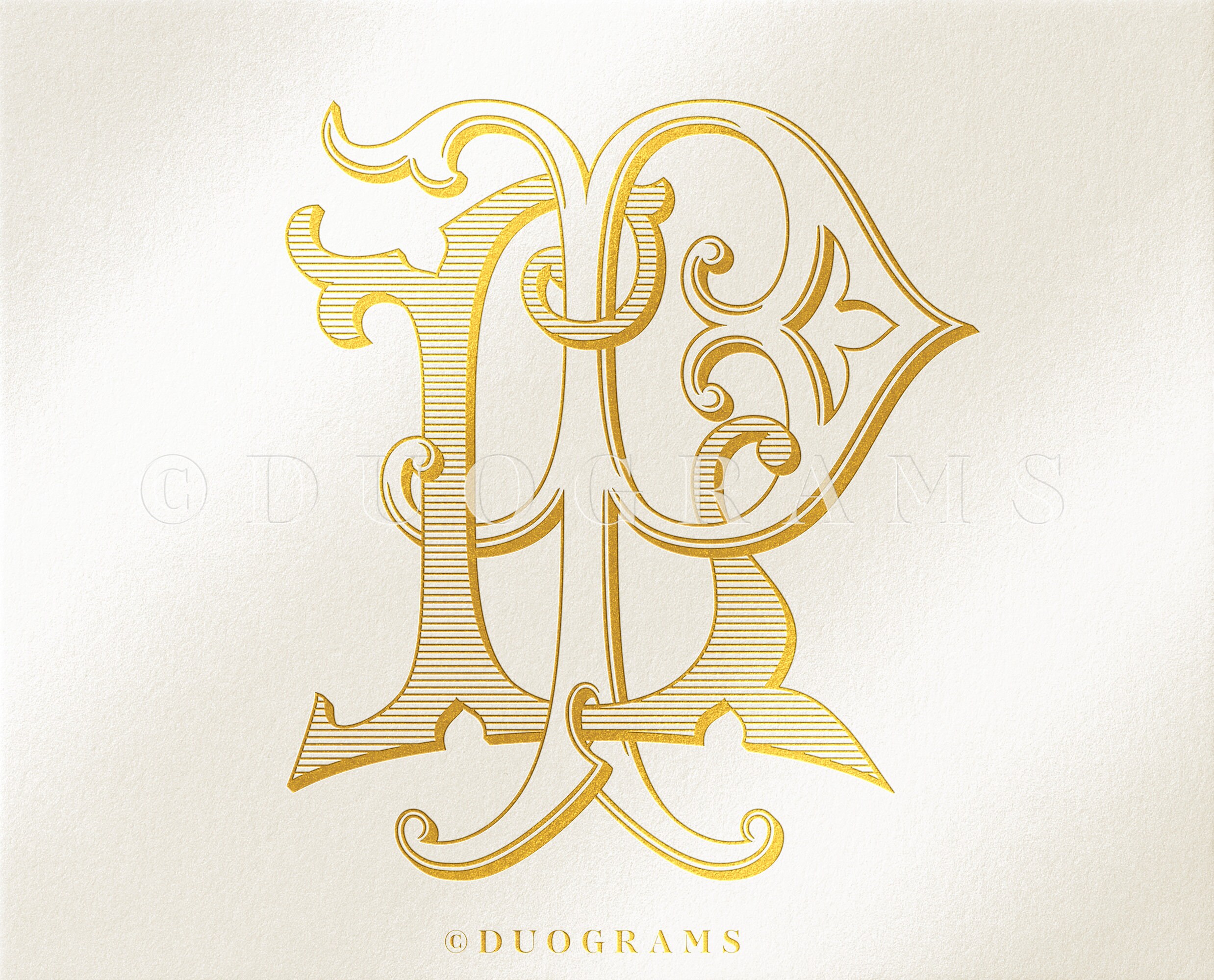 Vintage Wedding Monogram Logo LP PL Duogram L P Intertwined | Etsy
