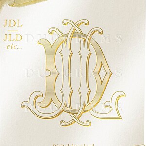 3 Letter Wedding Monogram Logo Designs JDL JLD LJD Etc + 2 Free Wreath ...