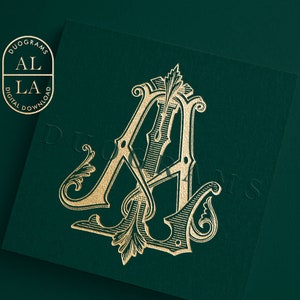 2-letter Monogram AL or LA Wedding Monogram Logo Design A L Duogram SVG ...