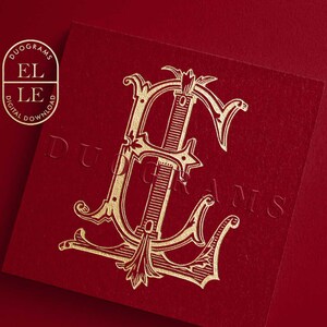 EL LE Vintage Wedding Monogram Logo Design SVG Two Letter Monogram E L ...