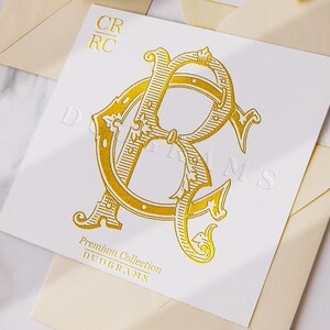Vintage Monogram Logo Design CR RC Digital Download C R - Etsy