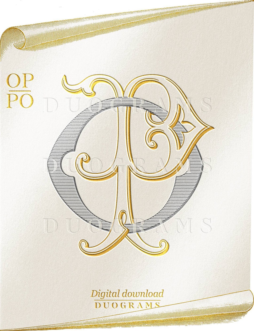 OP PO Wedding Monogram Logo Design O P P O Two Letter Monogram Initials ...