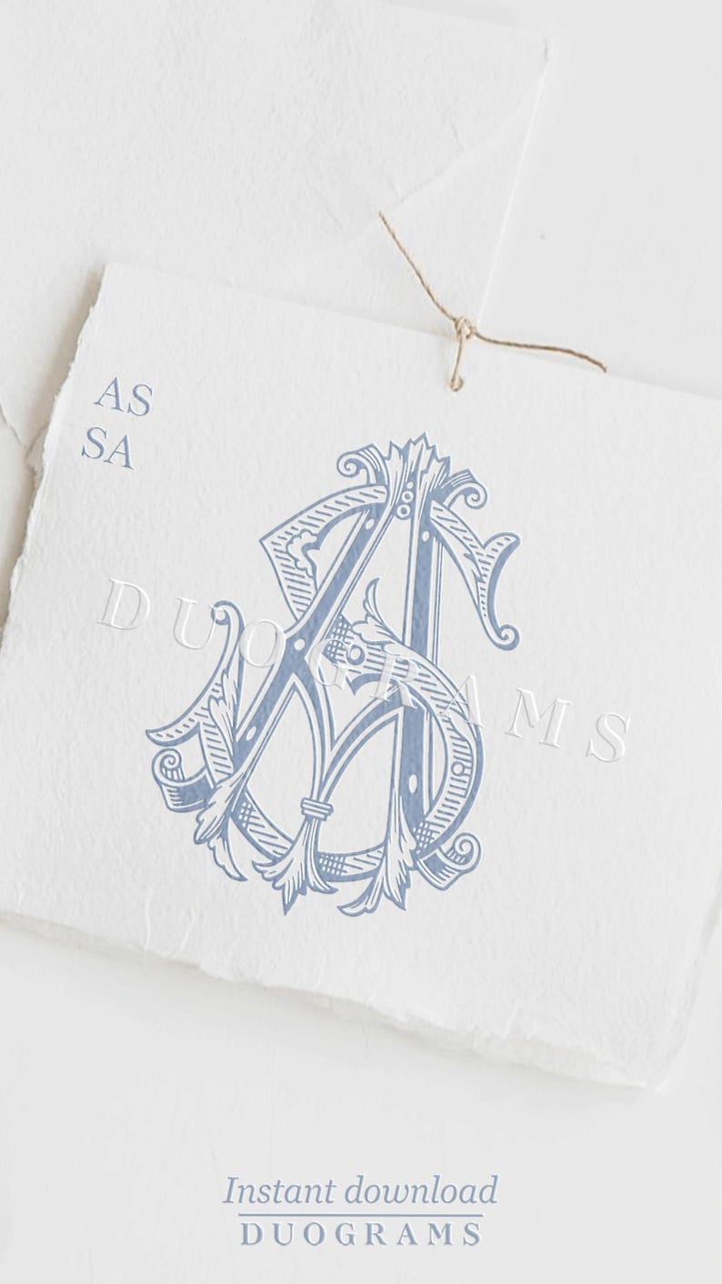 AS Vintage Monogram SA Wedding Monogram A S Wedding Logo Design SVG ...