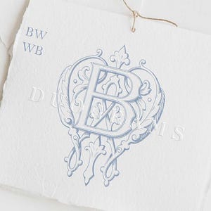 BW WB Vintage Wedding Monogram Logo Design SVG Two Letter Monogram B W ...