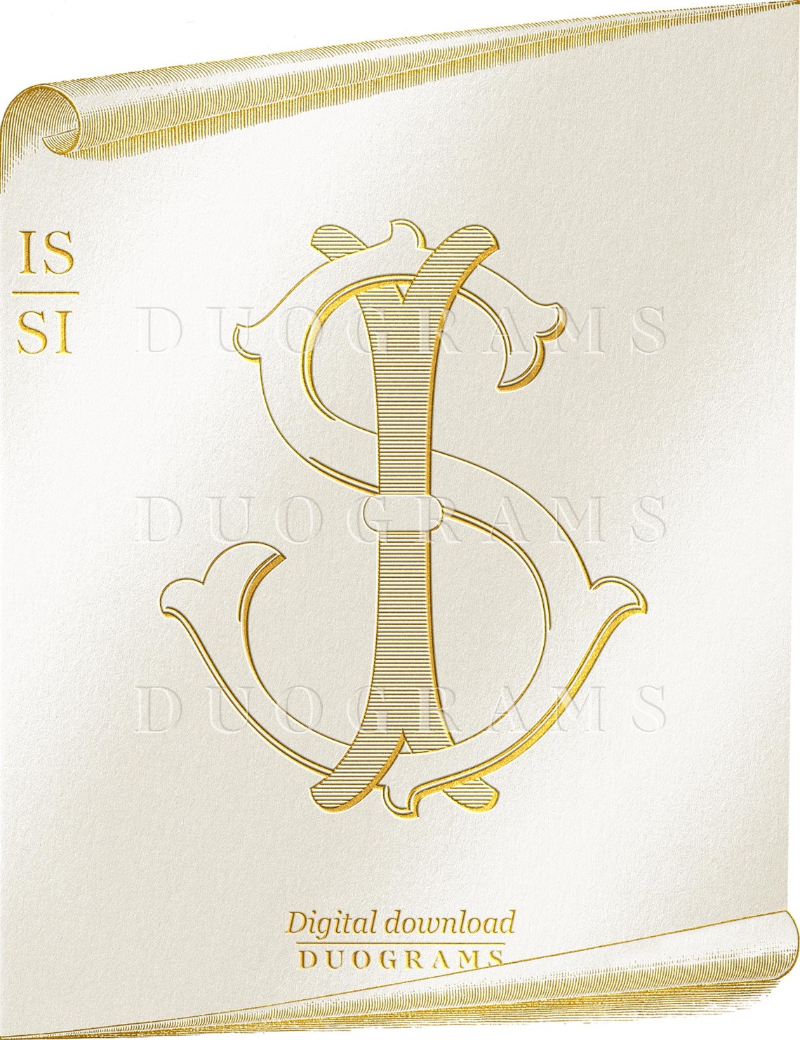 IS SI Wedding Monogram Logo Vintage Duogram I S Intertwined Monogram S ...