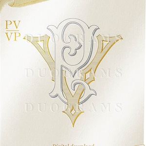 PV VP Wedding Monogram Logo Design SVG 2-letters Monogram P V Digital ...