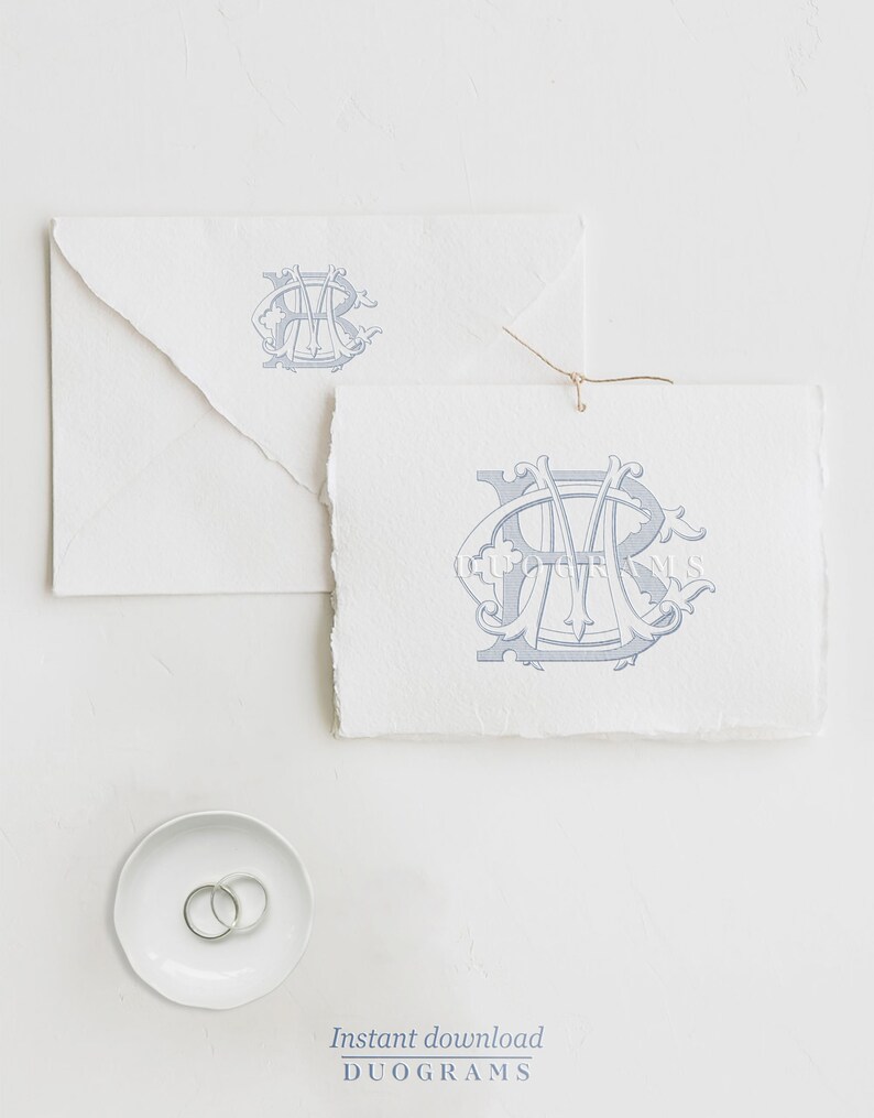 3 Letter Wedding Monogram CMB or BCM or MCB Interlocking Monogram Logo ...