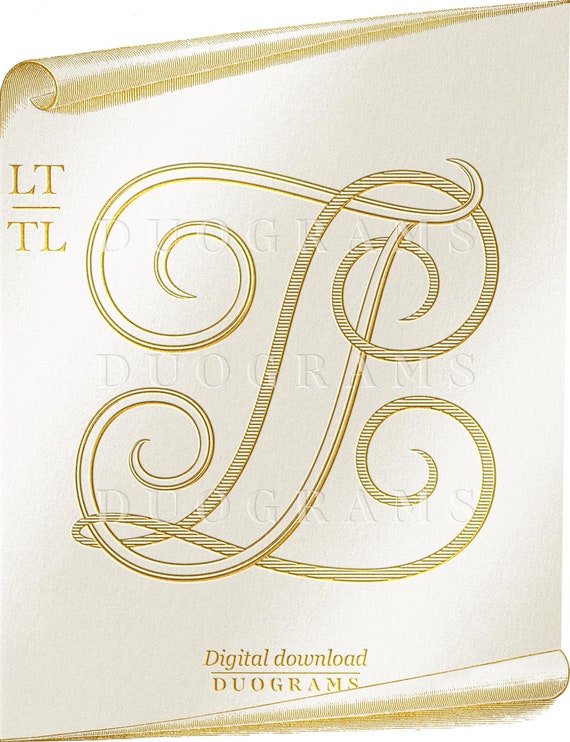 Wedding Monogram Logo Design LT TL Monogram Wreath SVG Digital - Etsy