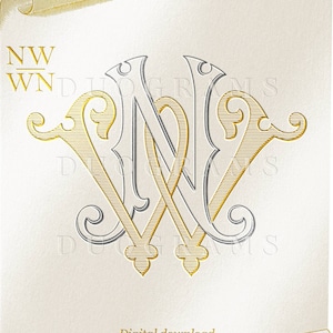 NW WN Two Letter Monogram N W Wedding Monogram Logo Designs + 2 Free ...