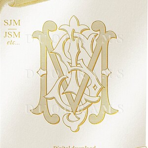 3 Letter Wedding Monogram Logo Design SJM JSM MSJ Etc...instant ...