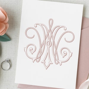 Wedding Monogram Logo Design MW WM Monogram Wreath SVG - Etsy