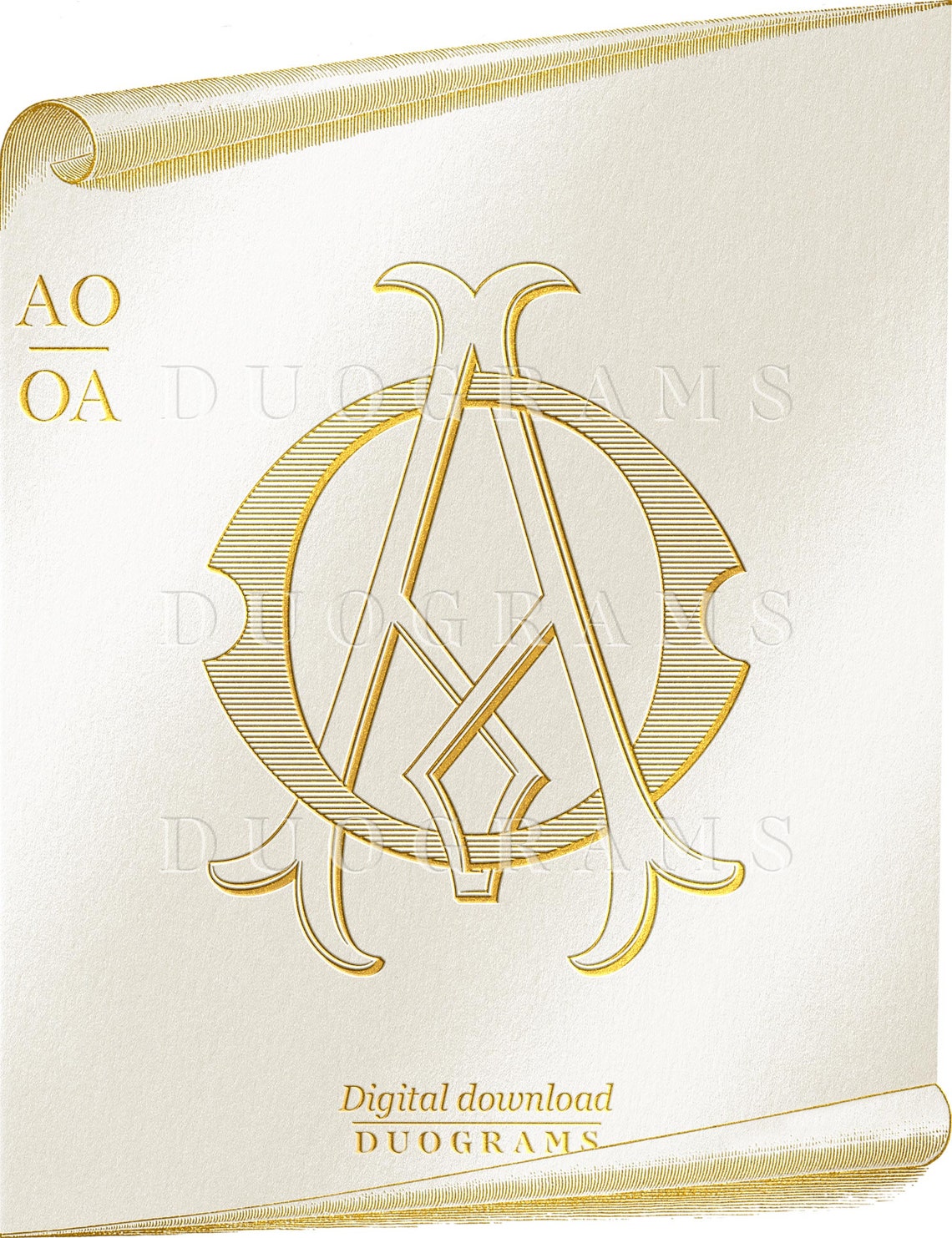 Wedding Monogram AO OA Digital Download - Etsy