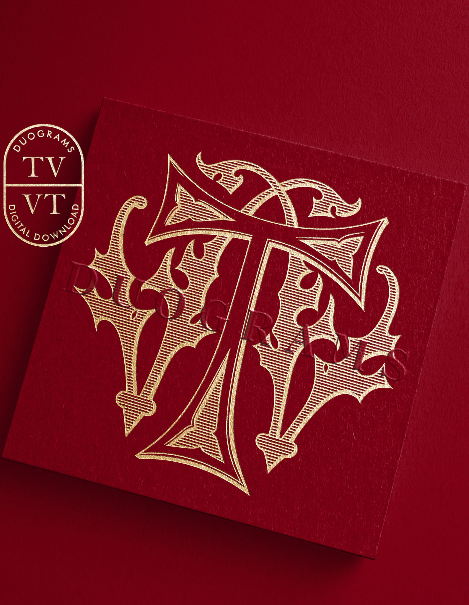 Wedding Monogram TV or VT Logo Design T V Two Letter Monogram SVG ...