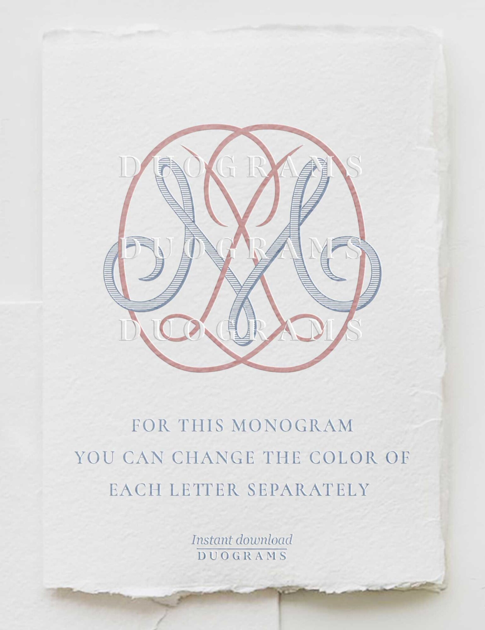 Elegant Wedding Monogram DM or MD, Two Letter Monogram Logo Design ...