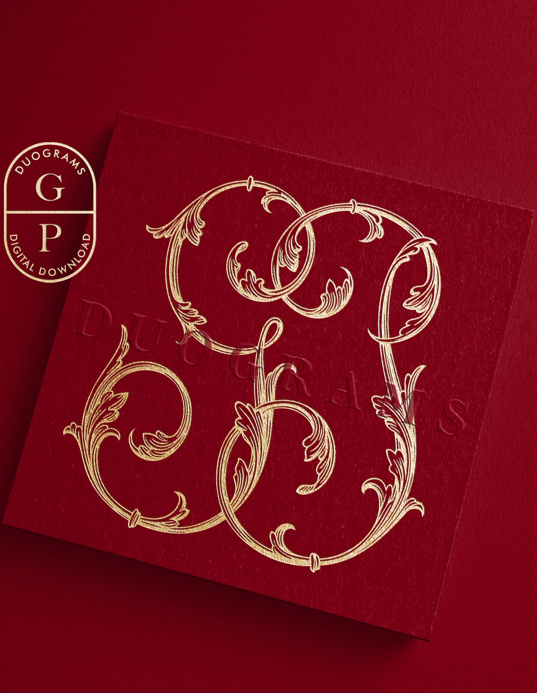GP Vintage Wedding Monogram Logo Design G P Two Letters Monogram SVG ...