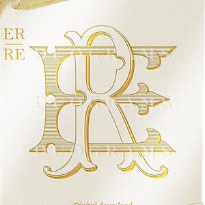 Wedding Monogram Logo ER RE Monogram Wreath SVG Digital Download - Etsy