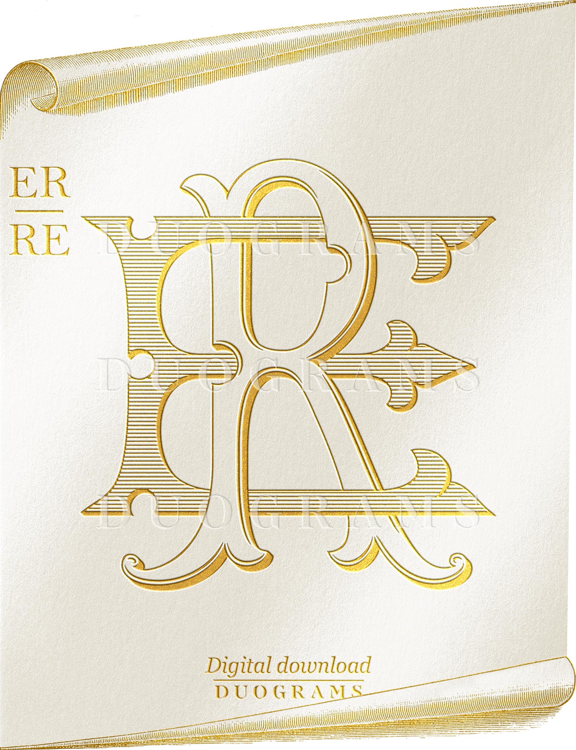 Wedding Monogram Logo ER RE Monogram Wreath SVG Digital Download - Etsy