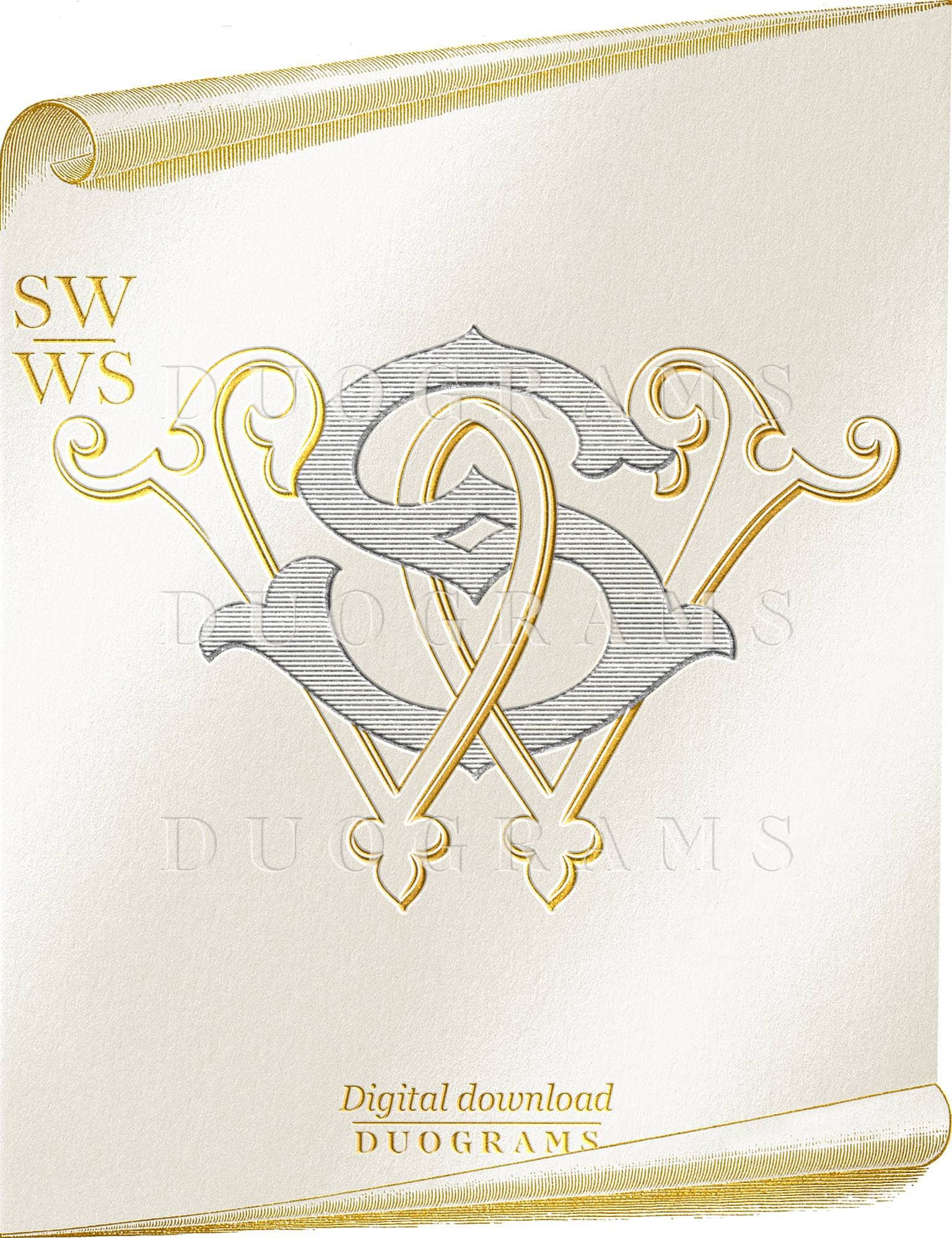 SW WS Wedding Monogram Logo Design S W W S Two Letter Monogram Initials ...