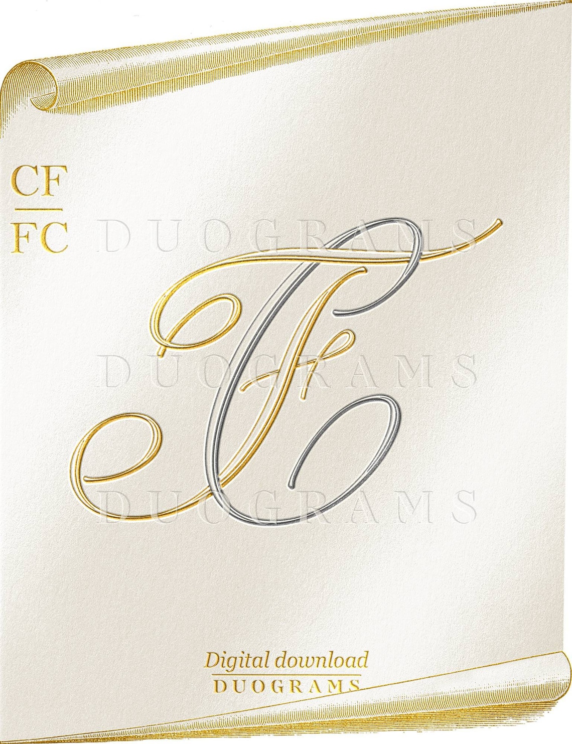 Classic Monogram CF FC Two Letter Logo Design C F Vintage Monogram SVG ...