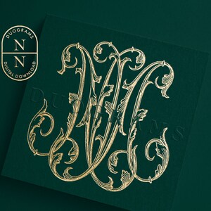 NN Vintage Wedding Monogram Logo Design N N Digital Download 2-letter ...