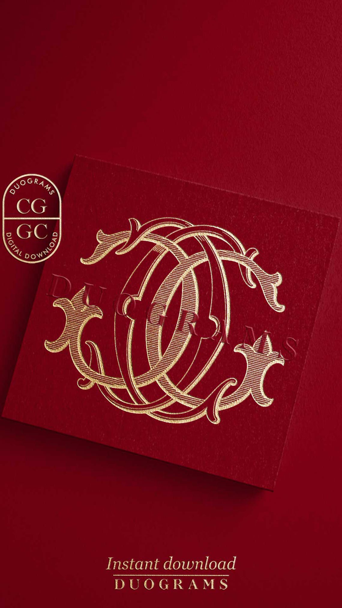 CG GC Vintage Wedding Monogram Logo Design SVG 2-letter Monogram C G ...