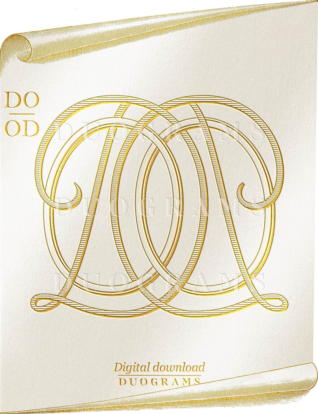Wedding Monogram Logo DO OD Monogram Wreath SVG - Etsy