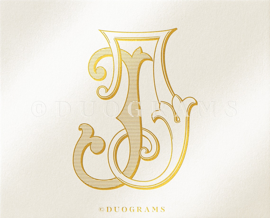 Double J Vintage Wedding Monogram Logo JJ Digital Download | Etsy
