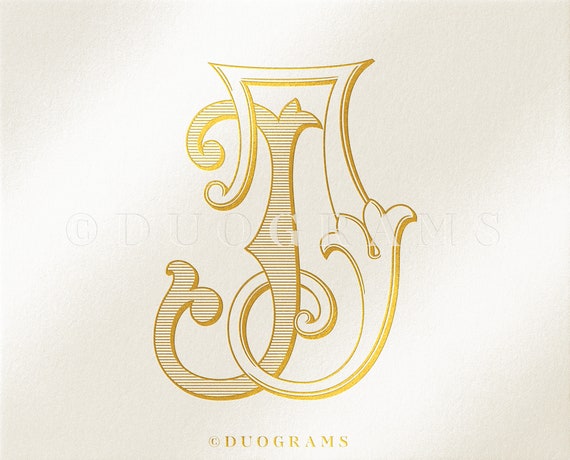 Double J Vintage Wedding Monogram Logo JJ Digital Download | Etsy