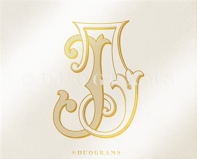 Double J Vintage Wedding Monogram Logo JJ Digital Download | Etsy