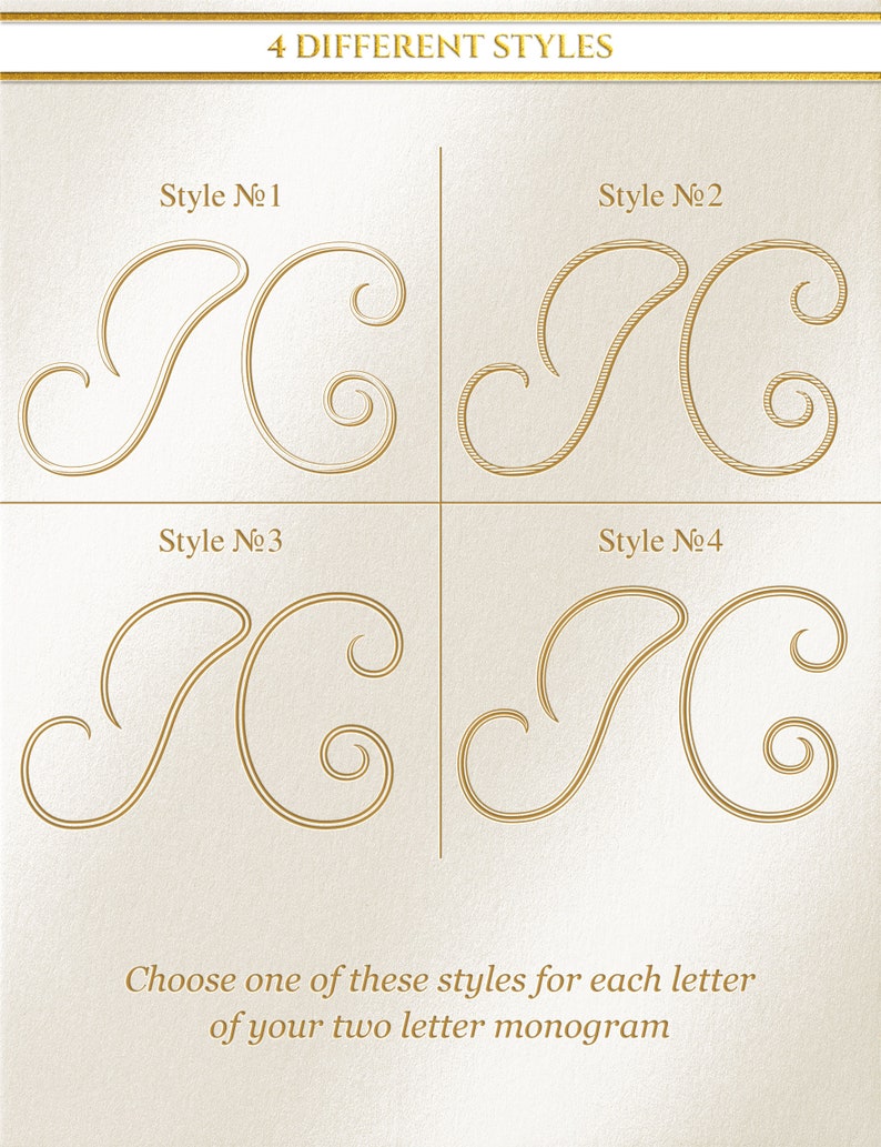 Custom 2 Letter Wedding Monogram Logo | Personalized Wedding Two Letter ...