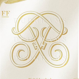 Vintage Wedding Monogram Logo FF Monogram Wreath SVG - Etsy