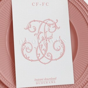 CF FC Vintage Wedding Monogram Logo Design F C Digital Download 2 ...