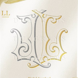 Wedding Monogram Logo LL Monogram Wreath SVG Digital Download - Etsy