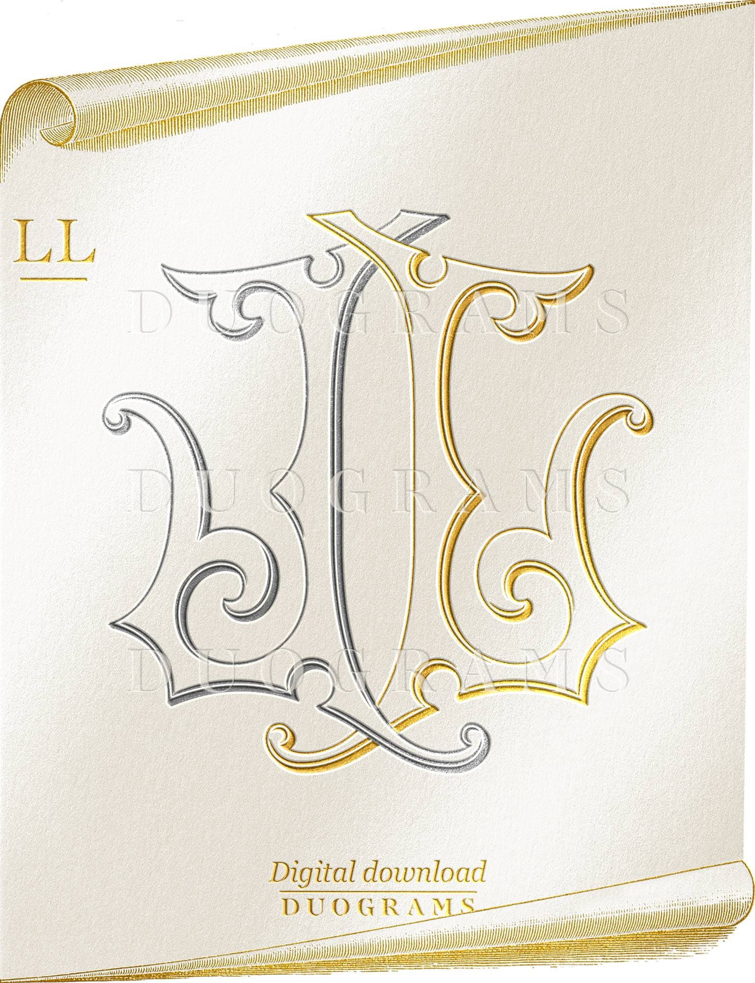 Wedding Monogram Logo LL Monogram Wreath SVG Digital Download - Etsy
