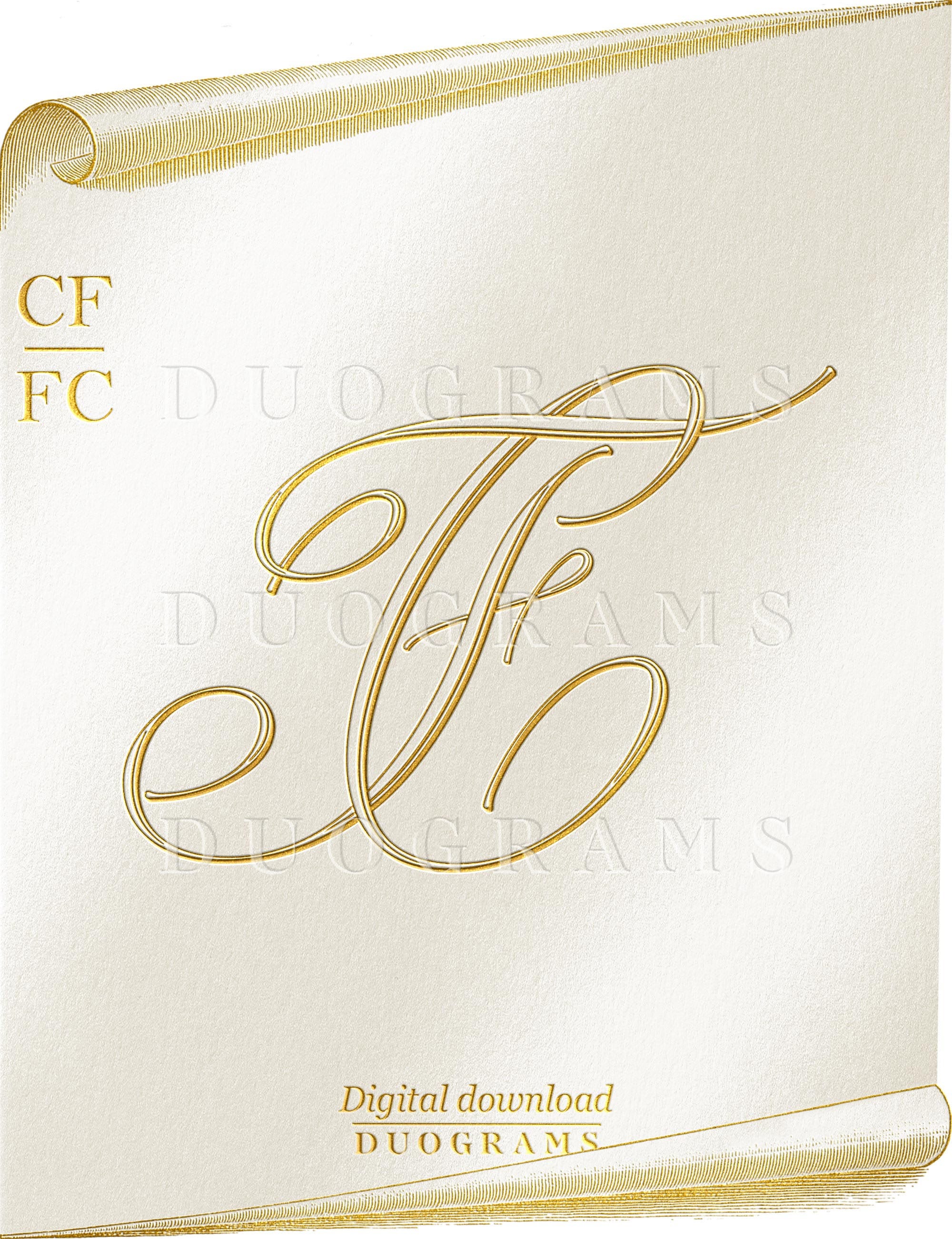 Classic Monogram CF FC Two Letter Logo Design C F Vintage Monogram SVG ...