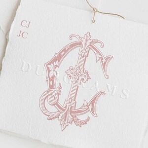 CJ JC Vintage Wedding Monogram Logo Design SVG Two Letters Monogram C J ...