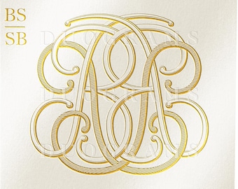Custom Interlocking BS SB Wedding Monogram Digital Download - Etsy